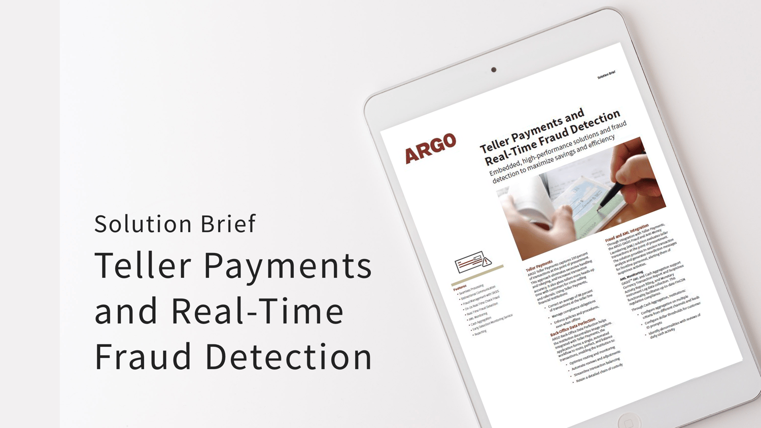 Solution Brief: Teller Payments and Real-Time Fraud Detection